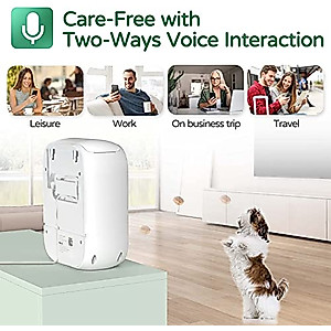 CENGCEN Pet Monitoring Camera Dog Treat Dispenser Two-Way Audio HD WiFi Dog Camera with 130° View, Remote Tossing App Compatible with Android/iOS, Supports Cloud Storage, Night Vision, Wall Mounted