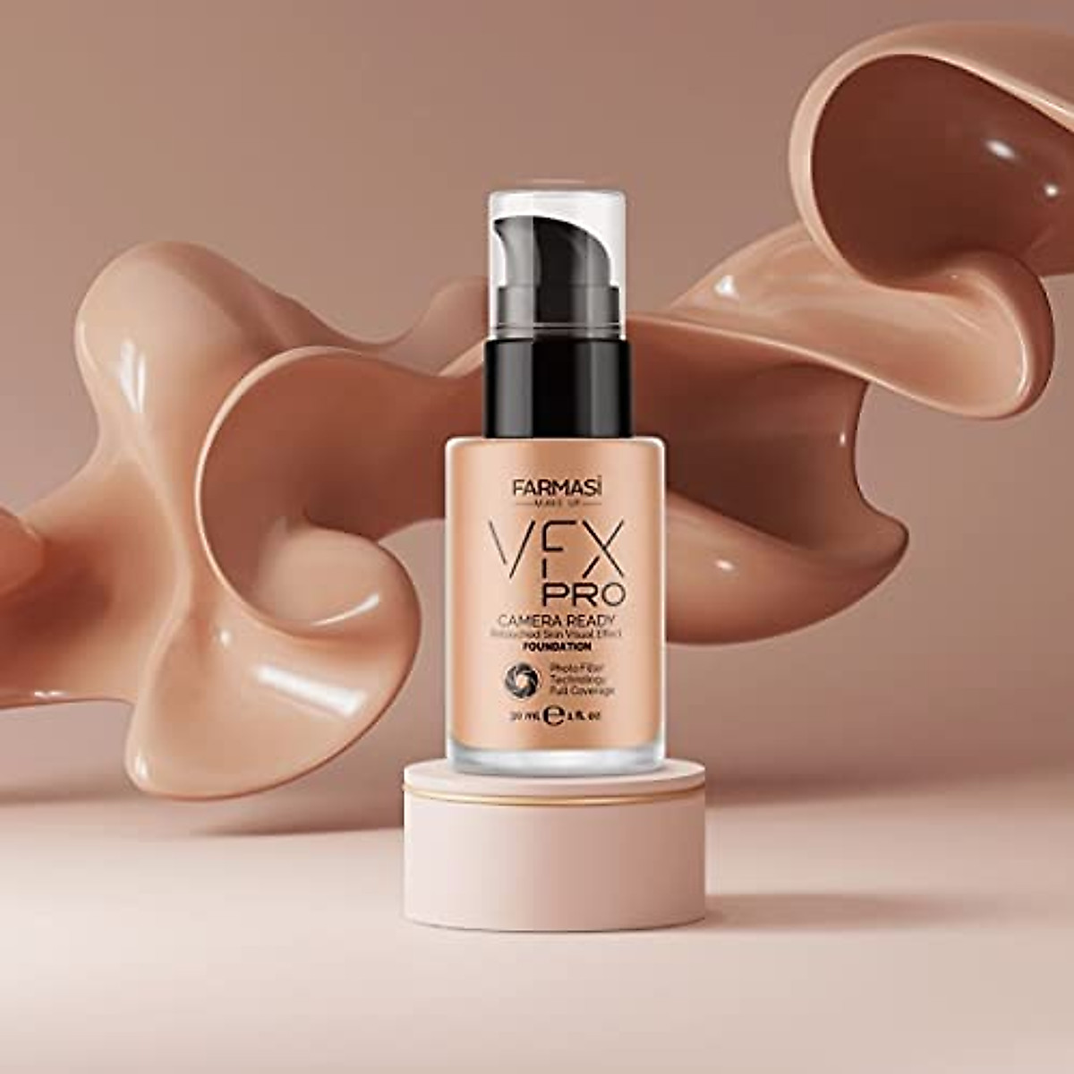 FARMASI VFX Pro Camera-Ready Liquid Foundation, Natural Beige 10, Unisex