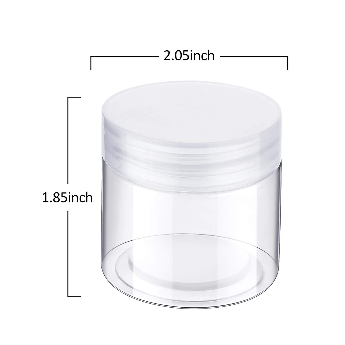 SATINIOR 24 Pieces Empty Clear Plastic Jars with Lids Round Storage Containers Wide-Mouth for Beauty Product Cosmetic Cream Lotion Liquid Butter Craft and Food (Transparent Lid, 3 oz)