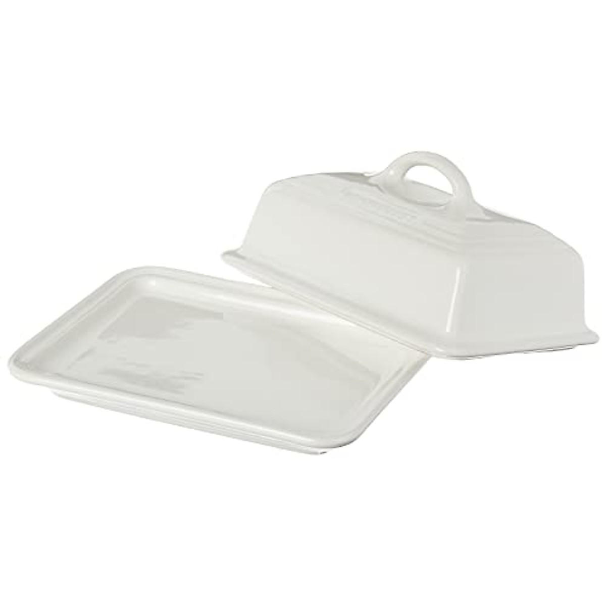 Le Creuset Stoneware European Butter Dish, White