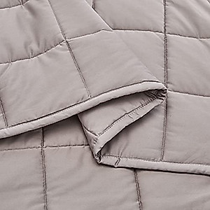 Amazon Basics All-Season Cotton Weighted Blanket, 20 Pound, Full/Queen, Dark Gray, 60 x 80 Inch