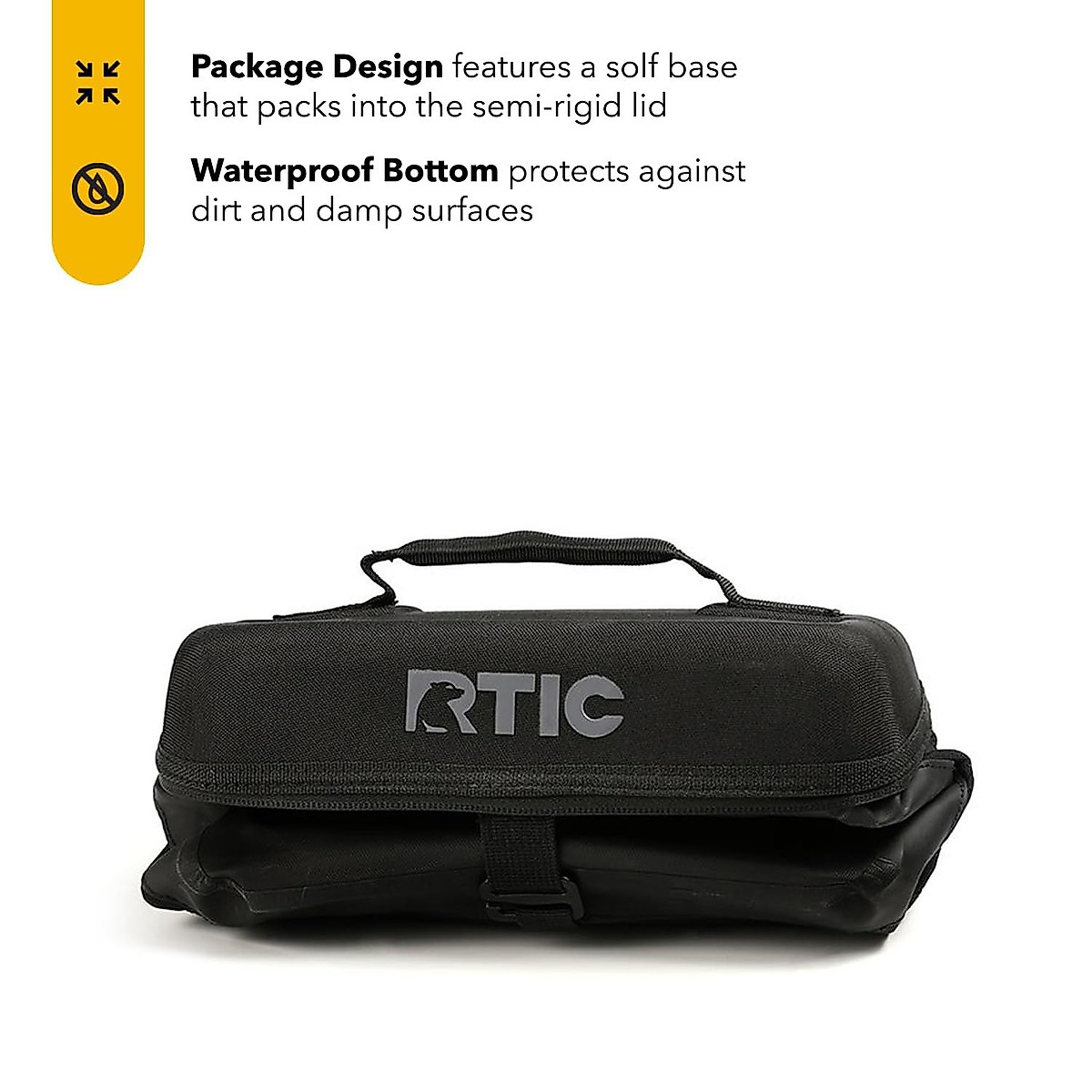 RTIC 8 Can Everyday Cooler, Soft Sided Portable Insulated Cooling for Lunch, Beach, Drink, Beverage, Travel, Camping, Picnic, for Men and Women, Black