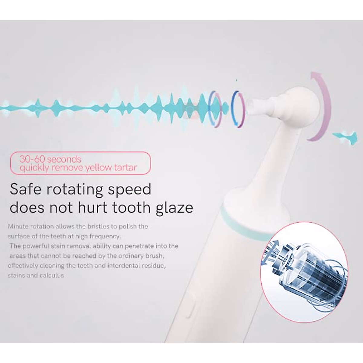 LINKYCARE Electric Tooth Polisher, Household Electric Dental Calculus Remover with 8 Replacement Heads & 3 Adjustable Modes, Plaque Remover for Teeth, Teeth Cleaner Tools