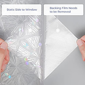SUNBABY Window Film Privacy Decorative: 3D Window Privacy Film Stained Glass Window Film Frosted Glass Window Film Sun Blocking (17.5 * 78.7 Inch)