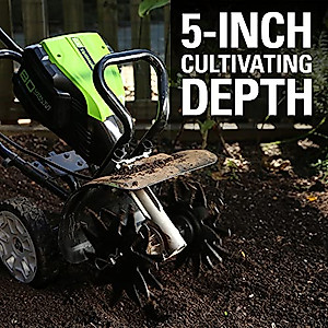 Greenworks Pro 80V 10 inch Cordless Tiller Cultivator, Tool Only, TL80L00