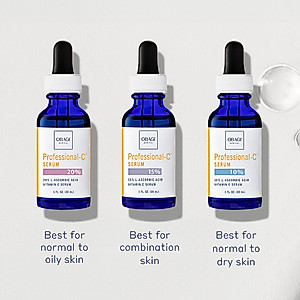 Obagi Professional C Serum 20%, Vitamin C Facial Serum with Concentrated 20% L Ascorbic Acid for Normal to Oily Skin, 1.0 Fl Oz Pack of 2