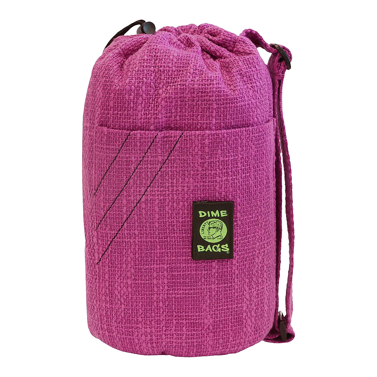 DIME BAGS - Drawstring Tube, Padded Bag, 5 Compartments, w/Shoulder Strap, Convenient, Durable (Magenta, 14")