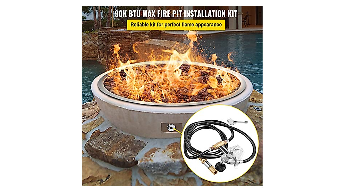 VEVOR 90K BTU Propane Fire Pit Kit - CSA Certified & Easy Install