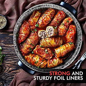 Stock Your Home Disposable Aluminum Foil Liners for Camping Dutch Ovens, 10"x3", Silver (12 Pack)