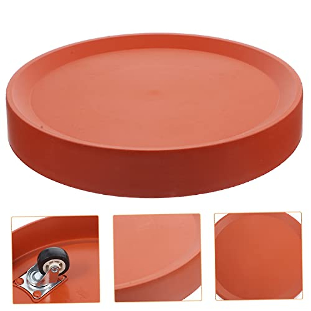 Abaodam Rolling Flower Pot Tray Serving Tray Round Carts with Wheels Heavy Duty Planters for Indoor Plants Flower Pot Saucer Plastic Pot Saucer Flower Pot Trolley Plants Caddy on Wheels Pp