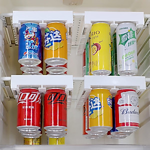 ZWMBYN Hanging Fridge Soda Can Organizer, Pull-out Fridge Drink Can Holder Drawer Organizer, Fridge Shelf Holder Storage Drink Beverage Dispenser Rack for Refrigerator Fit for 0.6in Fridge Shelf