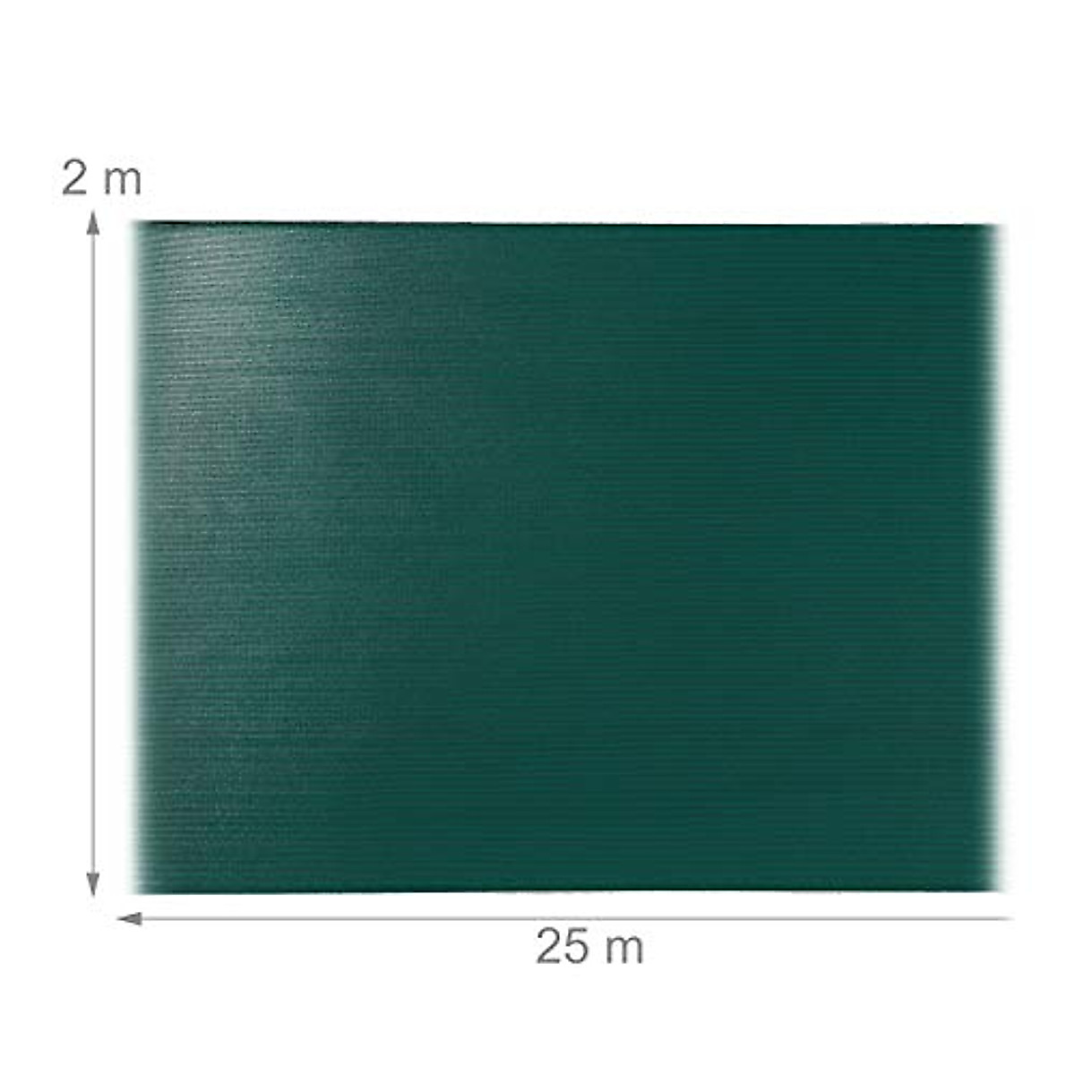 Relaxdays 10028087_1165, Green Fence, Privacy Shield for Fences & Railing, HDPE Net, UV-Resistant, Weatherproof, 2 x 25 m, Meter