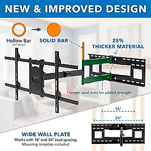 Mount-It! Long Arm TV Mount, Full Motion Wall Bracket with 40 inch Extension Articulating Arm, Fits Screen Sizes 42, 47, 50, 55, 60, 65, 70, 75, 80 Inch, VESA 800x400mm Compatible, Holds up to 110 lbs