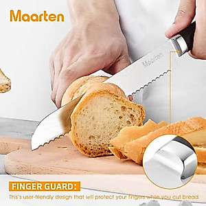 ABITALENT Bread Knife 8 Inch with Sheath, Ultra Sharp High Carbon Stainless Steel Bread Blade Cutting Slicing Knife for Homemade Bread, Bagels, Cake