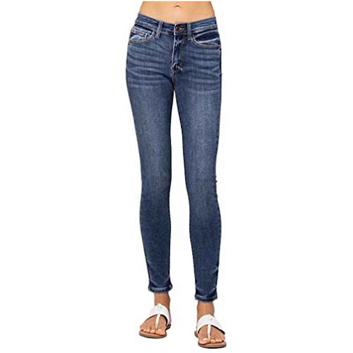 Judy Blue Handsand Mid Rise Skinny (27) Blue