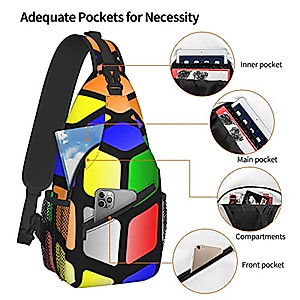 AMRANDOM Men & Women Student Satchel Bookbags Travel Rucksack Daypack, Compatible with Rubiks Cube Colorful Art Sling Bag Backpack Rope Bag for Outdoor Travel Hiking - Compact Tool Backpak, One Size