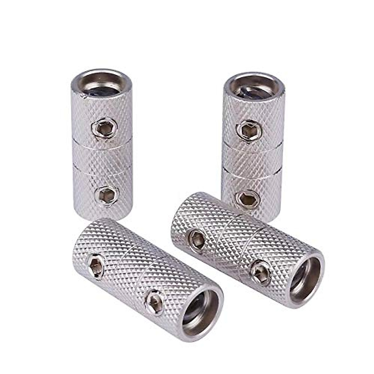 8 Gauge Wire Coupler Terminal Butt Connector (4pcs) Car Audio Stereo Power or Ground Wire Splice Coupler - Nickel Plated