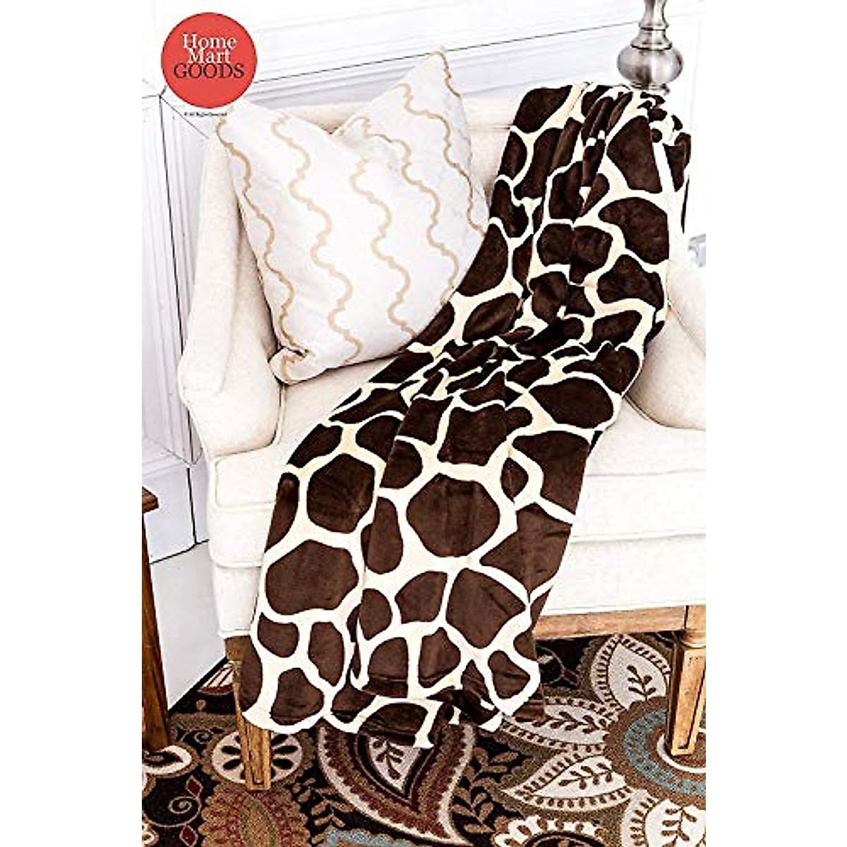 Home Must Haves Ultra Soft Micro Plush Warm Cozy Premium Flannel Bed Sofa Couch Picnic Blanket (Queen 80"x80", Giraffe Skin Print)