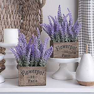 Leyaron 10 Bundles Fake Flowers Artificial Lavender Faux Plastic Plants for Home Decor Wedding Kitchen Garden Patio Porch Window Box Office Table Centerpieces Indoor Outdoor Decorations Purple