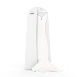 HANGERWORLD 72inch Breathable Wedding Gown Long Dress Hanging Garment Bag for Closet Storage (White)