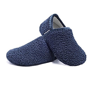 Heiiwarm Boy's Kids Toddler Slippers Lightweight House Shoes House Slippers Warm Non-Slip House Indoor Shoes Blue11.5-12.5