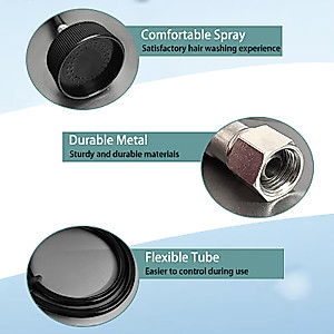 2 Packs Shampoo Bowl Hose and Sprayer, Salon Spray Head with Rubber Hose to Attach Shampoo Bowl Faucet Vacuum Breaker, Sink Replacement Part for Salon, Barber Shop, Spa, 1/4" Thread