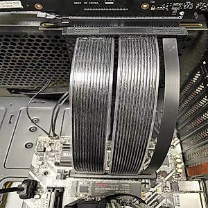 Eagolloar PCIE 3.0 x16 Extender Riser Cable,High Speed Flexible Right Angle PCI-E Port GPU Graphic Card Extension Cable-250mm