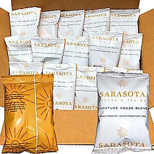 Sarasota Coffee & Tea Co. Signature House 1.5 oz Coffee Packets, Gourmet Colombian Bulk Coffee, Office Coffee, 12 Cup Pre Ground Coffee Packs, Medium Roast, Single Pot Bags For Drip Coffee Makers, 42 Count