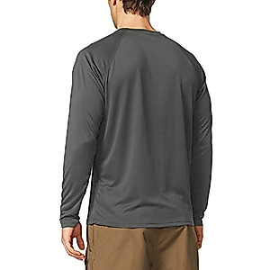 BALEAF Men's Sun Protection Shirts UV SPF T-Shirts UPF 50+ Long Sleeve Rash Guard Lightweight Hiking Summer Deep Gray Size L