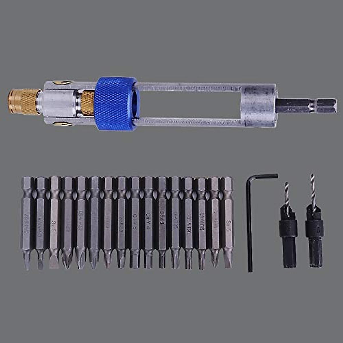 YÁSEZ 20 pcs Screwdriver Set Multifunction Drill Driver Swivel Head Quick-Change from Drilling to Driving Repair Tool Kits Hand Tools