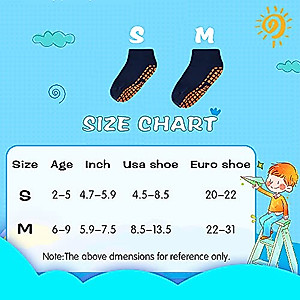 Tphon Non Slip Kids Trampoline Socks Anti Skid Socks with Grippers for Toddler Children Teenagers Grip Socks for Boys Girls