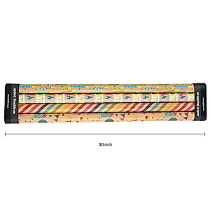 RUSPEPA Wrapping Paper Kraft Paper - Colorful Birthday Wrap Design - 4 Rolls - 30 inches x 10 feet per Roll