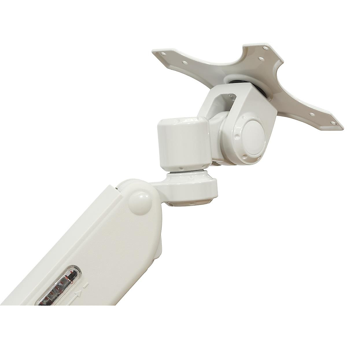 Displays2go Wall Mounted Computer Station, Monitor Mount, CPU Holder, Adjustable Arms (DWSSW01WT)