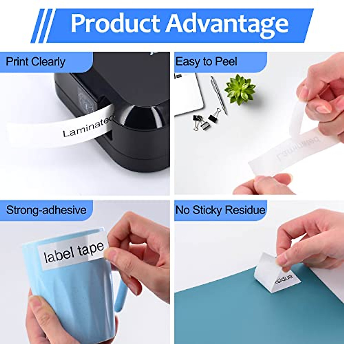 USUPERINK 10 Pack Compatible for Brother P-Touch Label Maker Tape TZe-251 TZe251 TZ-251 TZ251 24mm 0.94 1 Inch Black on White Laminated TZe TZ Tape for PT-D600 PT-D600VP PT-P700 P750W P950NW P710BT