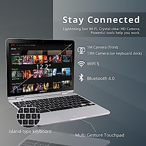 SAMSUNG Plus V2 2 in 1 12.2" FHD Touchscreen Chromebook Laptop Student, Intel Celeron 3965Y, 4GB RAM, 320GB Storage, Wi-Fi, Bluetooth, Zoom Meeting, Stylus Pen, Chrome OS, W/GM 256GB SD Card