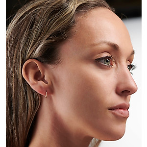 High Polish 14k Gold 1mm Endless Closure Hoop Earrings (12mm)