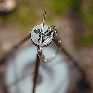 CAMPINGMOON Camping Campfire Tripod with Carrying Bag Portable Lightweight Aluminum 41.3-inch Height Stainless Steel Chain