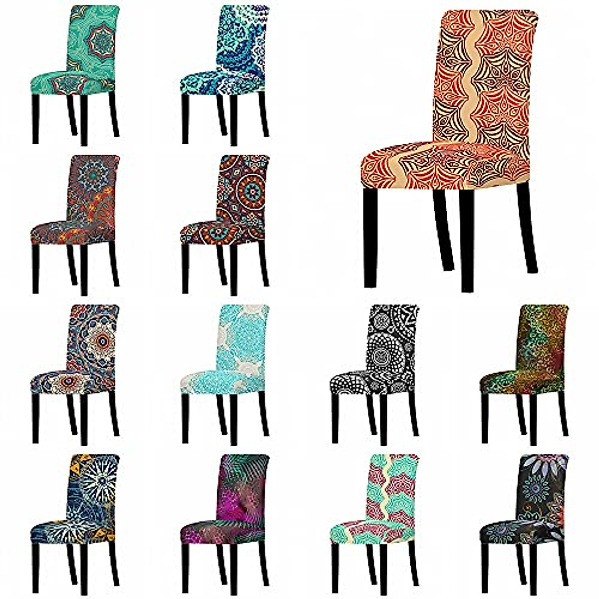 3D Digital Printing Universal High Elastic Chair Cover Restaurant Kitchen Office Wedding Home Banquet Cover BB19 2PCS