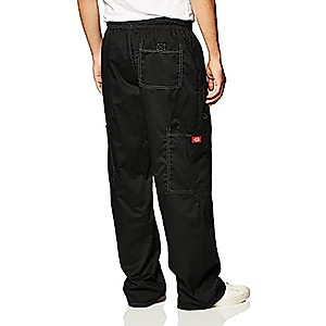 Dickies Men's GenFlex Utility Drawstring Cargo Scrubs Pant, Black, Large