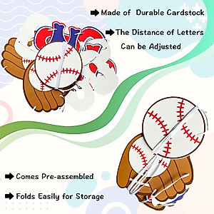 VILIFEVER 2 Pieces Baseball Concessions Banner for Baseball Themed Baby Shower Decorations, Baseball Birthday Banner Garland Baseball Bunting Indoor Outdoor Decor