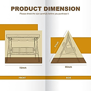 boyspringg Outdoor Swing Cover, A Frame Patio Swing Cover 72x67x55 Inches, Waterproof UV Resistant Swing Cover for Outdoor Furniture( Beige )