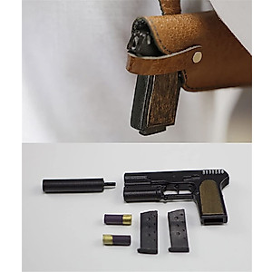 HiPlay 1/6 Scale Figure Doll Clothes, Head Sculpt+Coat+Shirt+Pants+Shoes+Gun+Dog Suit, Outfit Costume for 12 inch Male Action Figure Phicen/TBLeague CM092（Charcoal）