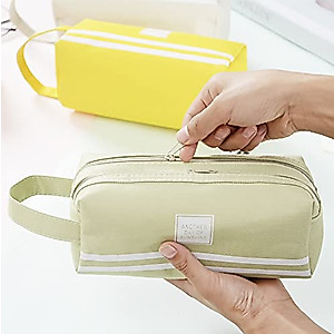 Pencil Case Box for School Office,Durable Pen Carrying Case with Zipper,Lightweight & Spacious Pencil Bag Pouch Box Organizer (Green)