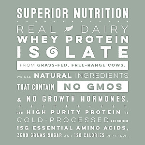 Pounamu Natural Whey Protein Isolate Powder, 28g Protein, 7.3g BCAAs, 4g Leucine | New Zealand Free-Range, Grass-Fed Dairy | Gluten-Free, Keto, Kosher | 2LB, 30 Servings