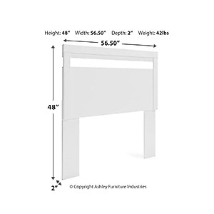 Signature Design by Ashley Flannia Modern Panel Headboard ONLY, Full, White