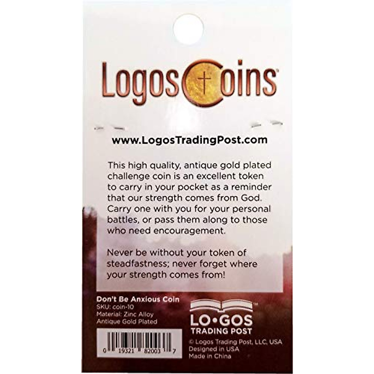 Don't Be Anxious Coin, Believe in me, Worry Stone for Anxiety, Antique Gold-Color Plated Challenge Coin, He Cares for You - 1 Peter 5:7 Gift