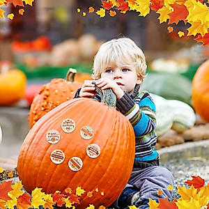 500 Pieces Happy Thanksgiving Day Stickers Fall Stickers 2 x 2 Inch Round Autumn Maple Leaves Thanksgiving Envelope Stickers Packaging Stickers for Thanksgiving Party Favors Greeting Cards Decors