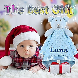 Dodosky Personalized Baby Lovey, Teddy Bear Loveys for Babies, Soft Unisex Baby Blanket, Baby Security Blanket, Baby Gifts for Newborn Boys and Girls - Newborn Essentials