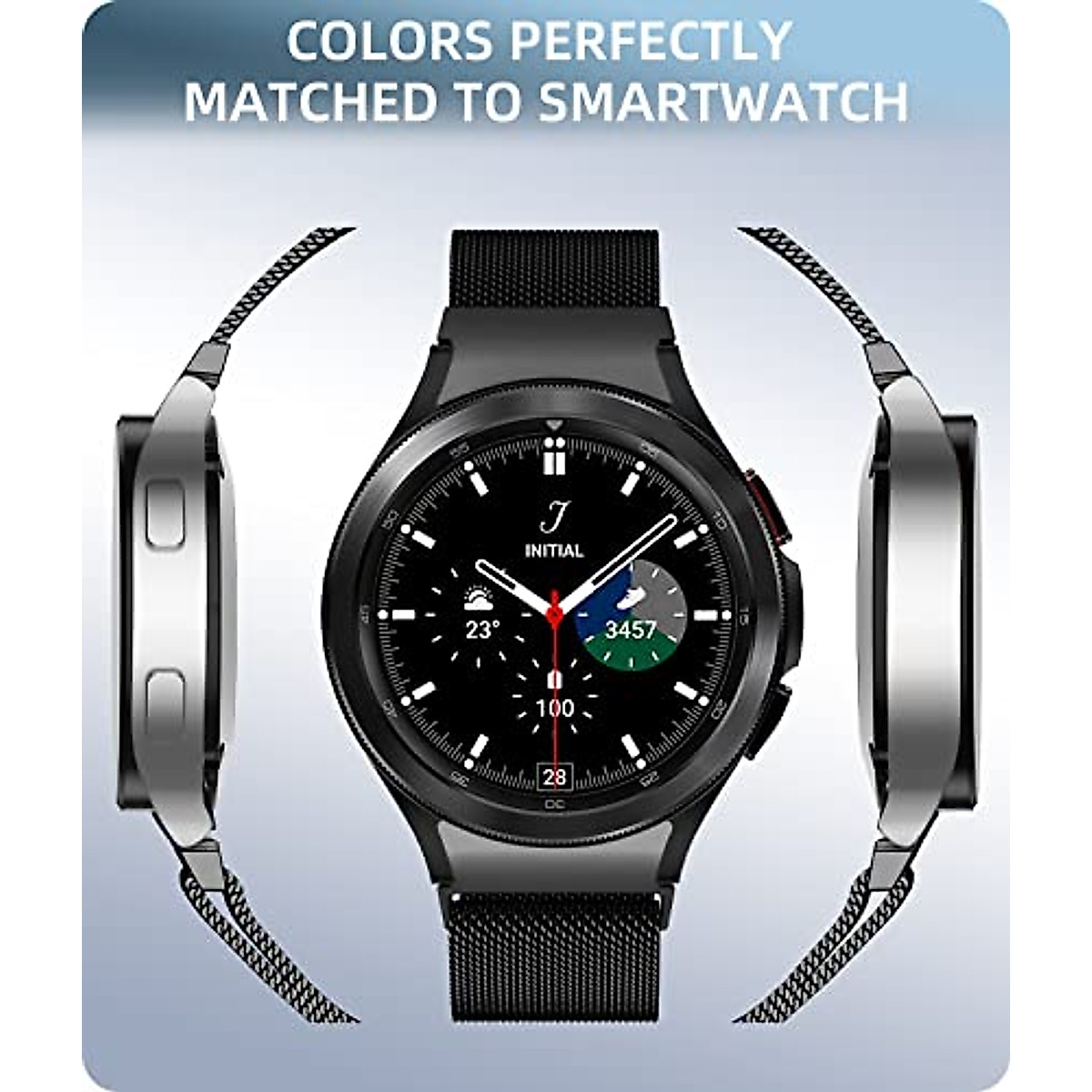 Zedoli No Gap Metal Bands Compatible with Samsung Galaxy Watch 6 band/Watch 5/Galaxy Watch 4 Band 40mm 44mm/Galaxy Watch 5 Pro Band 45mm/Watch 4 Classic Band/Watch 6 Classic Band 43mm 47mm Men Women