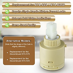 Enhon Single Lever Ceramic Disk Cartridge Compatible with 974-035/974-0350, Compatible with Price Pfister Marielle Kitchen Faucet, Faucet Cartridge Replacement